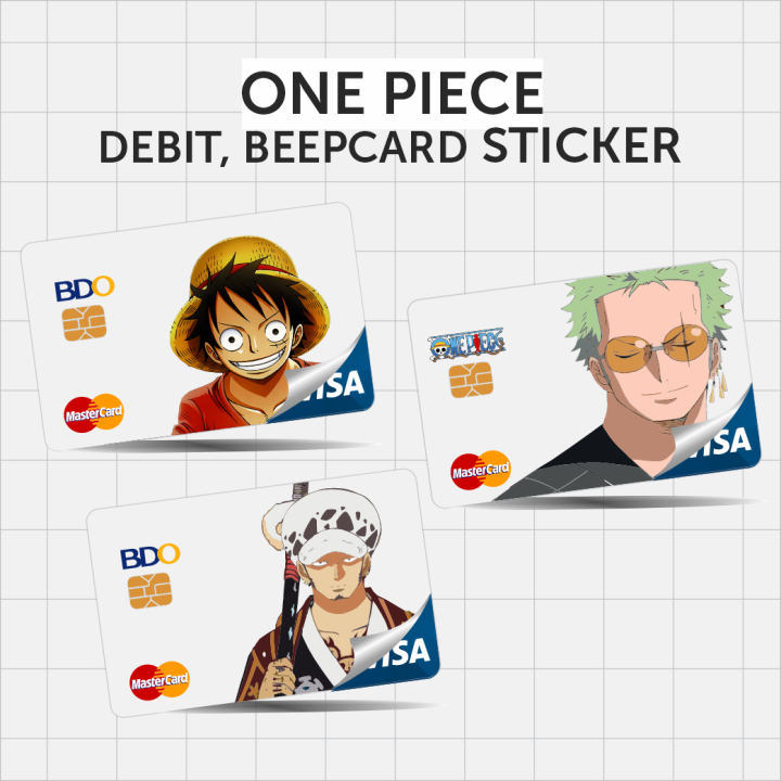 ONE PIECE TRIO ATM BEEP DEBIT BANK Card Skin Stickers LUFFY SANJI ZORO ...