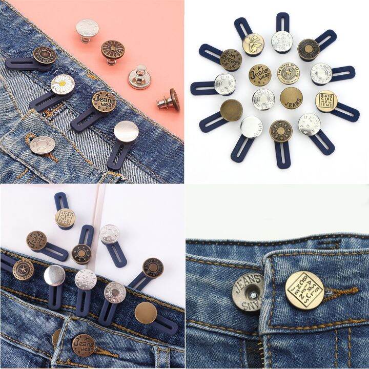 Free Sewing Buttons Adjustable Disassembly Retractable Jeans Waist ...