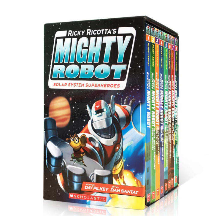 [8books/set] English Original Ricky Ricottas Mighty Robot Children ...