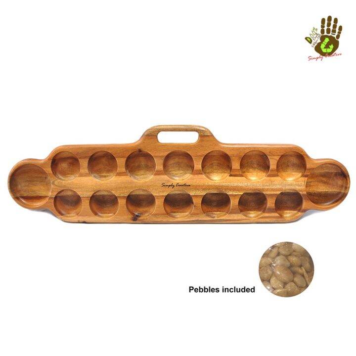 Simply Creative Wooden Sungka Large 30 inches w/ Free Pebbles | Lazada PH
