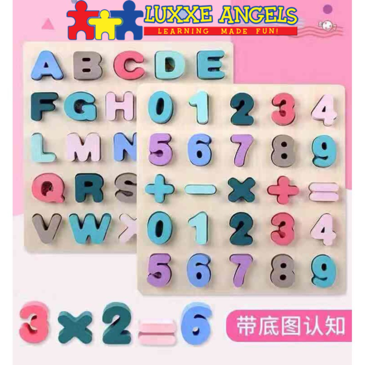 Luxxe Angels Wooden Pastel Color Embossed Puzzle Choose from Number or ...