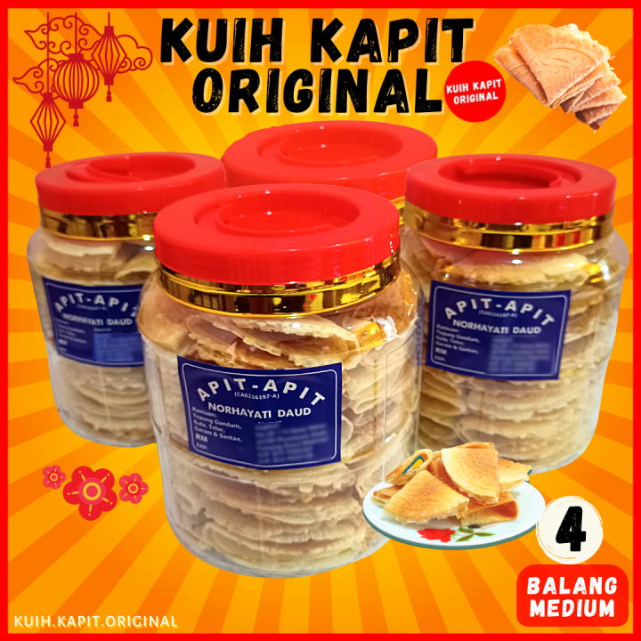 💥[𝟰 𝗕𝗔𝗟𝗔𝗡𝗚 𝗠𝗘𝗗𝗜𝗨𝗠] Kuih Kapit Original - Kuih Sepit Crunchy Love Letter ...
