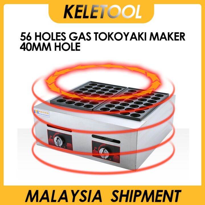 Electric Commercial Takoyaki Machine Non Stick Double Baking Pan 56 ...