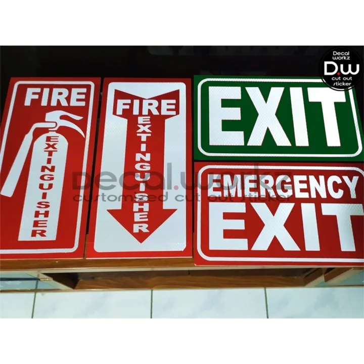 Reflective Emergency EXIT Fire Extinguisher Sign Safety Sign in 3mm ...