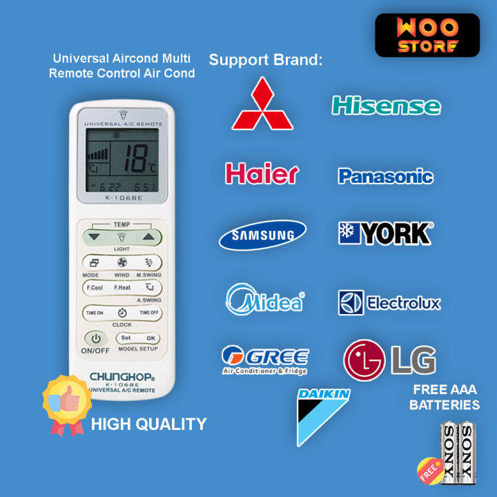 Universal Aircond Air Conditioner Multi Brand Remote Control Controller ...