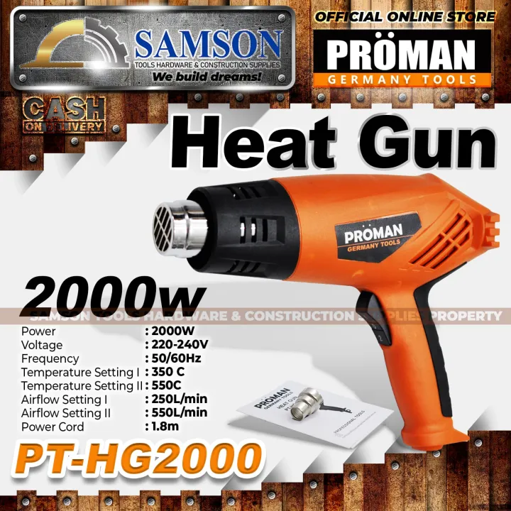PROMAN Germany 2000w Heat Gun (PT-HG2000) *SAMSON TOOLS* | Lazada PH