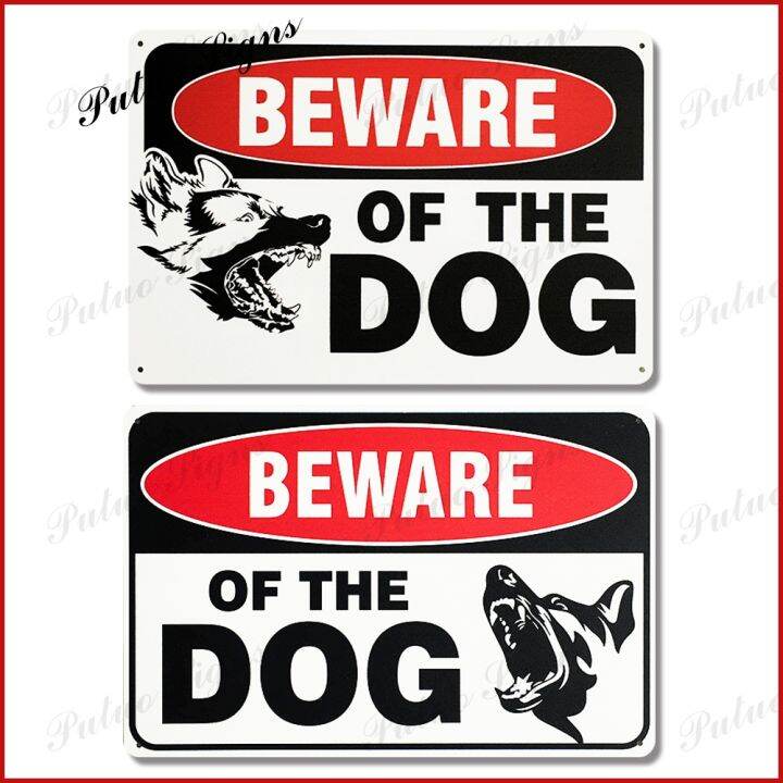 BEWARE OF THE DOG Warning Signs Danger Metal Signs Dog Signs(size;20*30 ...