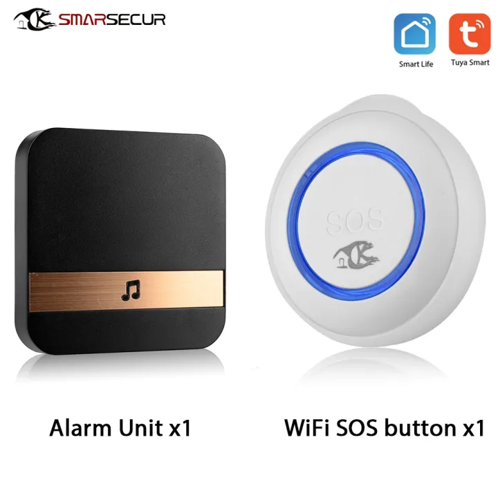 TUYA WiFi Wireless SOS Emergency Button Alarm Home Burglar Alarm Sensor 2.4G Panic Button with ...