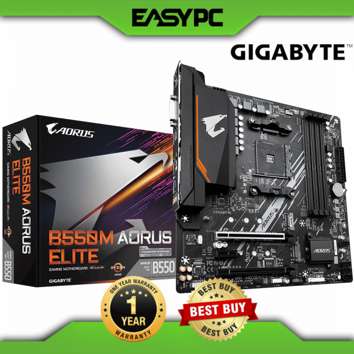 EasyPC Gigabyte B550M Aorus Elite Socket Am4 Ddr4 Motherboard, nd New DDR4 motherboard. Supports ...
