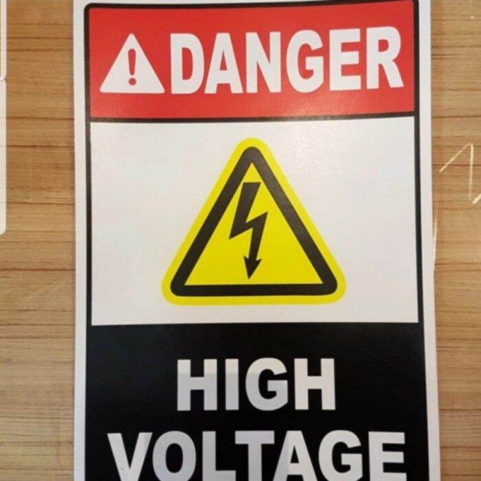 sign plat danger high voltage/ tanda bahaya tegangan tinggi | Lazada ...