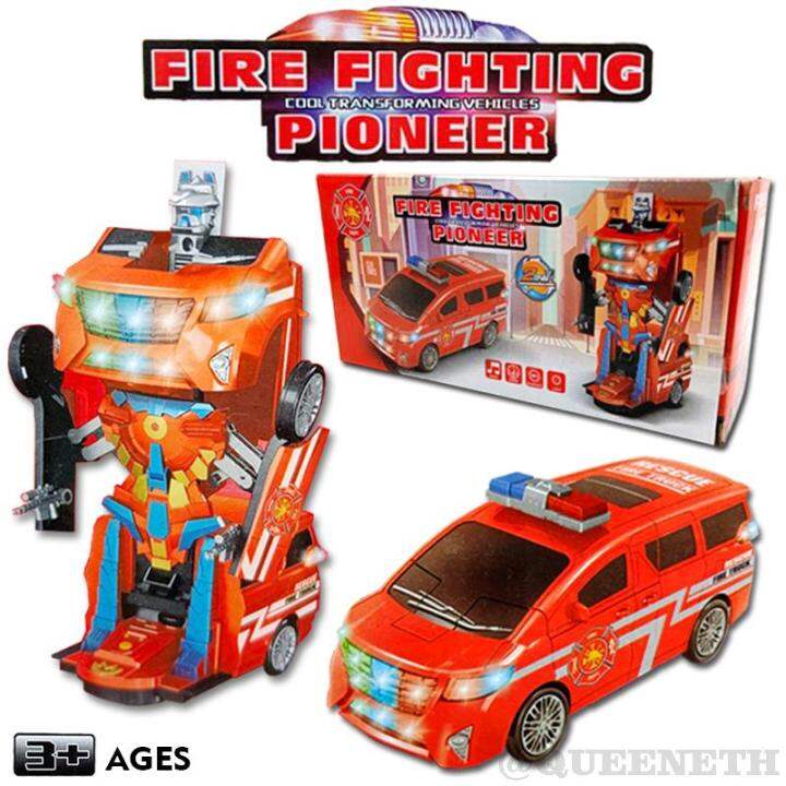Robot transform firetruck / transformer cars police car transformer ...
