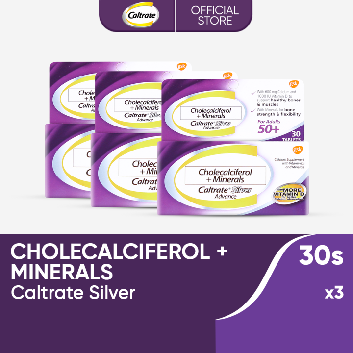 Caltrate Silver Advance 30s x3 Cholecalciferol + Minerals for 50 ...