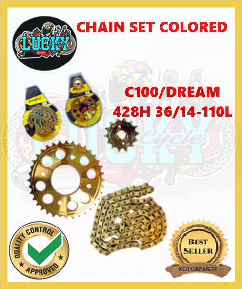 CHAIN SET COLORED C100/DREAM (428H 36/14-110L) | Lazada PH