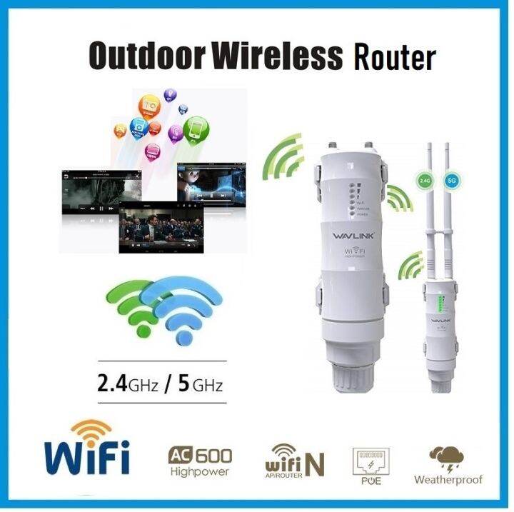 Outdoor Wireless Router 600Mbps Dual Band 2.4G+5G ตัวกระจายสัญญาณ Wifi ...