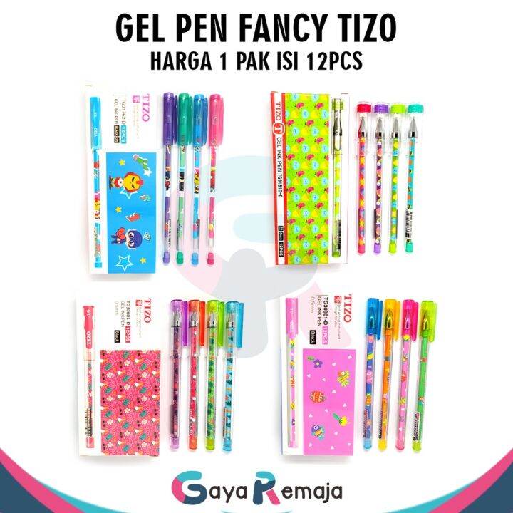 Gel Pen TIZO | Pulpen 1 Pak & Ecer Murah | Fancy Pen | ballpoint tizo ...