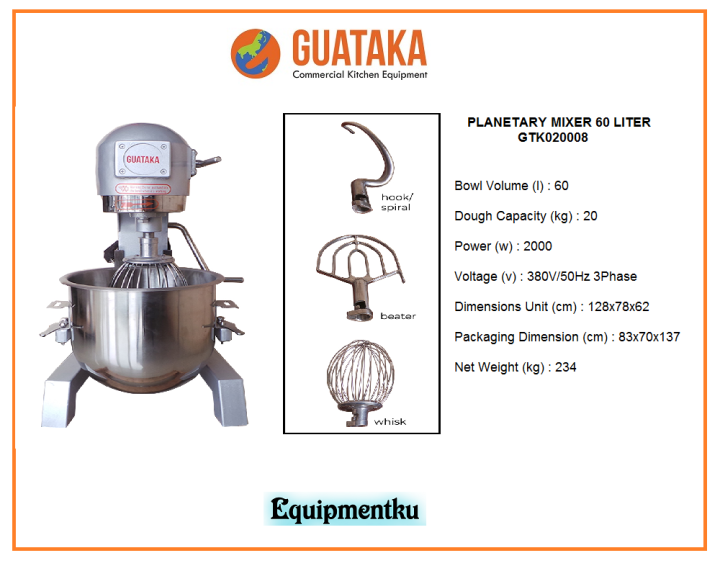 PLANETARY MIXER 60 LITER GUATAKA GTK020008 | Lazada Indonesia