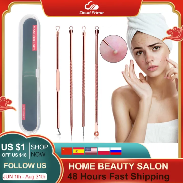 4pcs Stainless Steel Acne Removal Needles Pimple Blackhead Remover ...