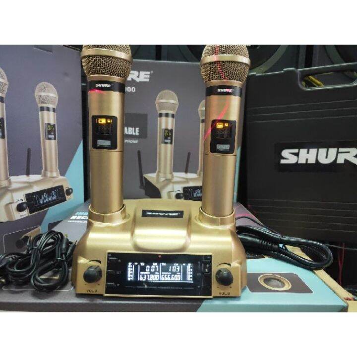 SHURE SG-8000 Wireless MicrophoneMetal Dual Professional UHF Cordless ...