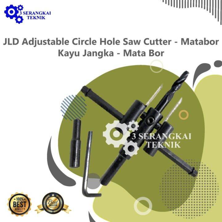 JLD Adjustable Circle Hole Saw Cutter - Matabor Kayu Jangka - Mata Bor ...