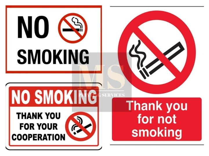 No Smoking Signages (Laminated A4 Size) | Lazada PH