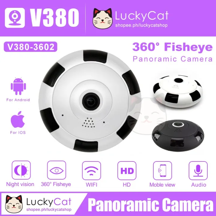 V380s 3602 Panoramic Wifi IP Camera Fisheye 360 Night Vision V380 ...