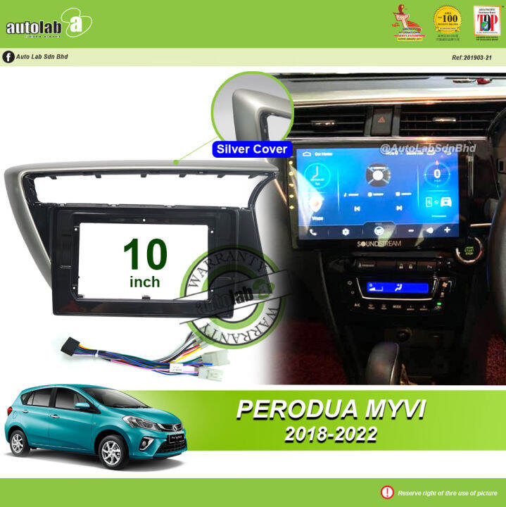 Android Player Casing 10" Perodua Myvi 2018-2022 (Silver Cover)(with ...