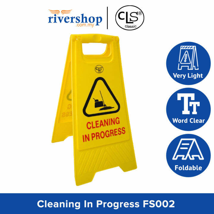 Cls Classic A-Standing Yellow Foldable Caution Sign Board Stand for ...