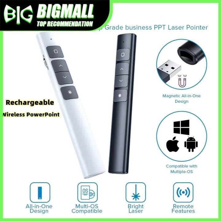 2.4G Rechargeable Wireless PowerPoint Presenter Clicker With Laser ...