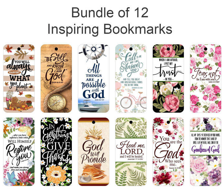 Bundle of 12 Inspiring Bookmarks with Bible Verses | Lazada PH