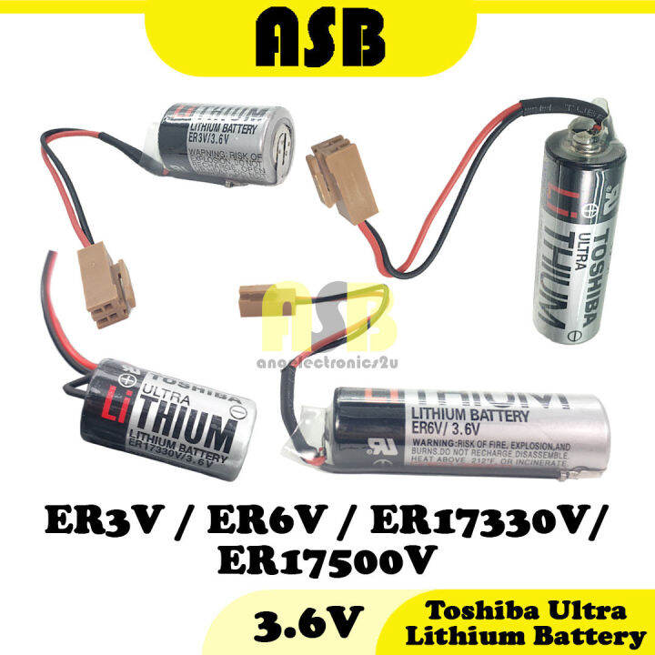 (1pc) Toshiba Lithium Battery 3.6V ( ER3V / ER6V / ER17330V / ER17500V ...