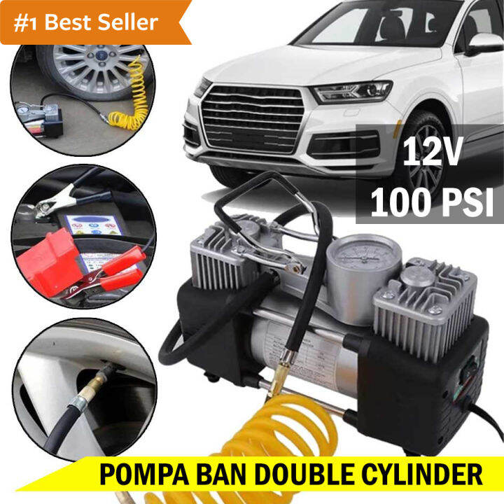 Pompa Ban Double Cylinder Kompresor Mobil Motor Truk Bus Compressor ...