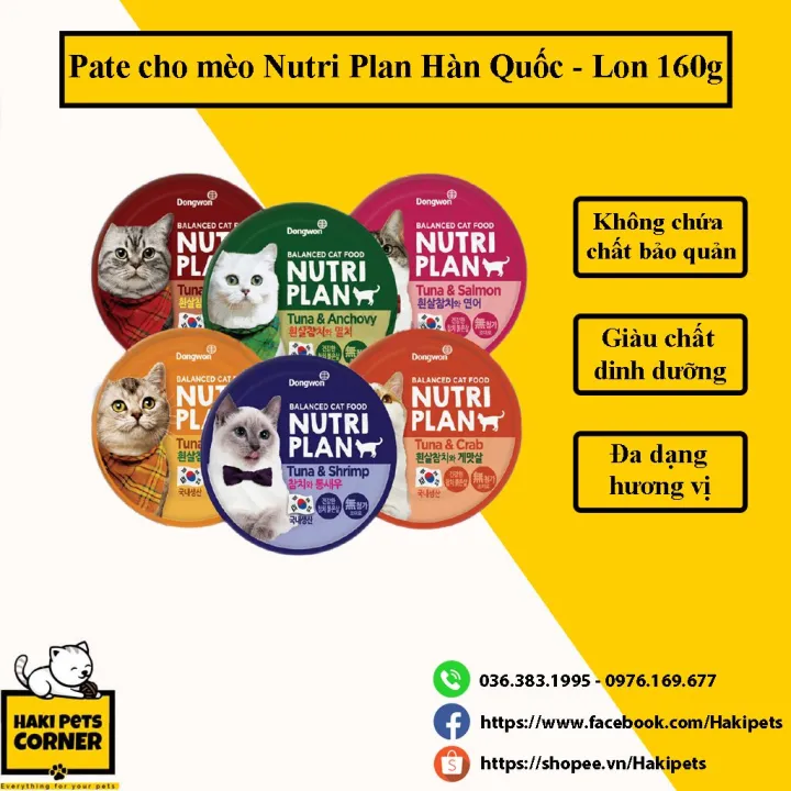 Thức ăn cho mèo, pate Nutri Plan lon 160g | Lazada.vn