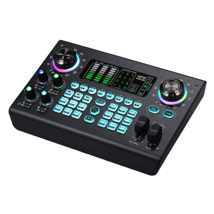 [ammoon]Digital Sound Card BT USB Mixer Mixing Console Built-in 48V ...