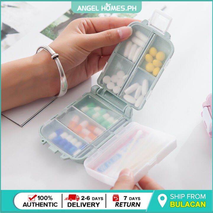 8 Divider Clamshell Design Medicine Tablet Pill Storage Organizer Heavy ...