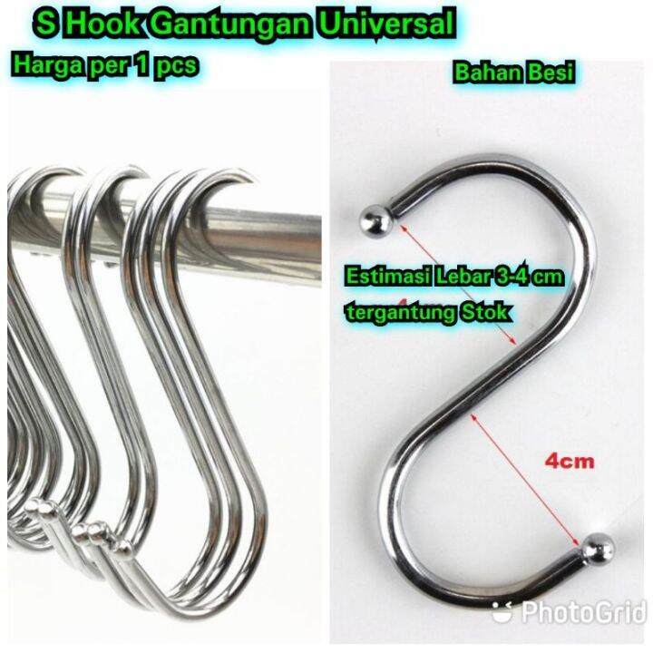 S hook Besi Gantungan S Cantolan S Universal Holder Barang Universal ...