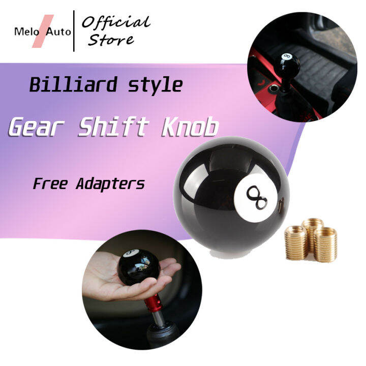 Universal Acrylic Car Manual Shift Knob Modification Gear Head Black 8 Billiard Ball Style ...