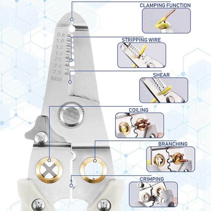 Multifunction Wire Plier Tool 6 In 1 Wire Strippers Wire Splitting 