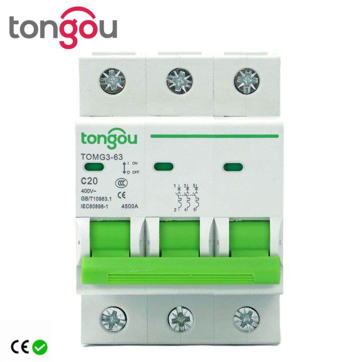 Type C 3 Pole MCB 6A 10A 16A 25A 32A 40A 63A DIN Rail Miniature Circuit Breaker 4.5KA AC 110V ...