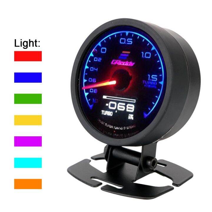 Racing Gauge Car Gauge Turbo Boost Gauge 7 Color LCD Digital Display ...