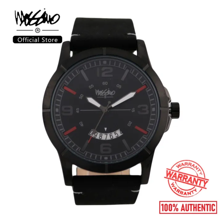 Mossimo JC Black Leather Strap Analog Watch MS-1819G-BLK | Lazada PH