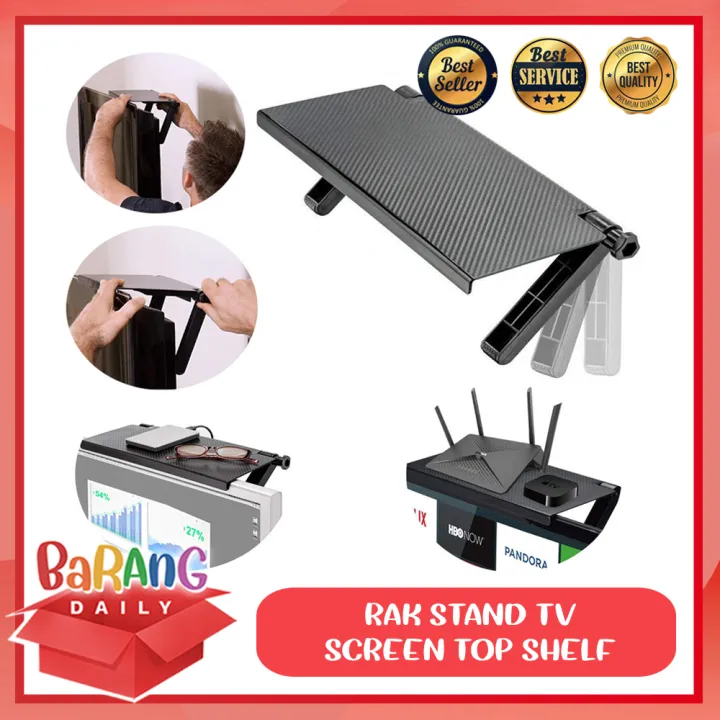 Rak Gantung Remot TV Tatakan Meja Wifi Screen Top Shelf Monitor ...