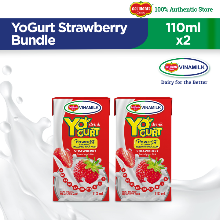 DEL MONTE VINAMILK YoGurt™ Strawberry Drinkable Yogurt with Power 10 ...