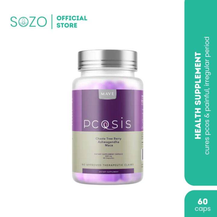 SOZO PH PCOSIS Ashwagandha, Maca and Chaste Tree Berry 60 Capsules ...