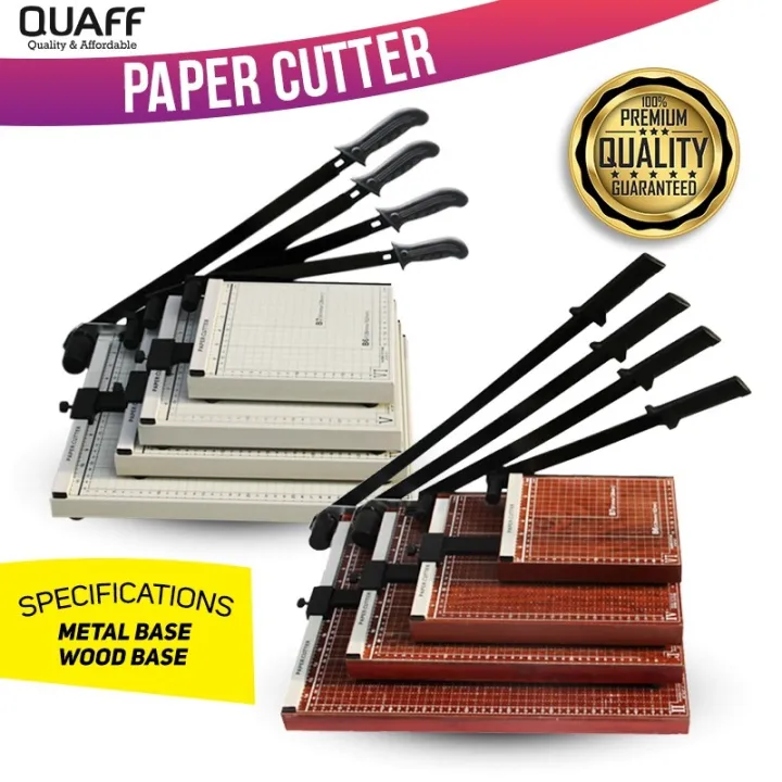 QUAFF Paper Cutter A3 / A4 / A5 / B4 Size ( Metal Base / Wood Base ...