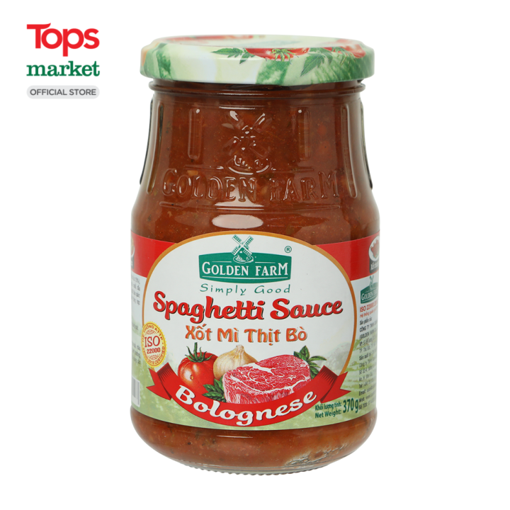 Xốt Mì Spaghetti Golden Farm Thịt Bò Bolognese Hũ 370G - Siêu Thị Tops ...