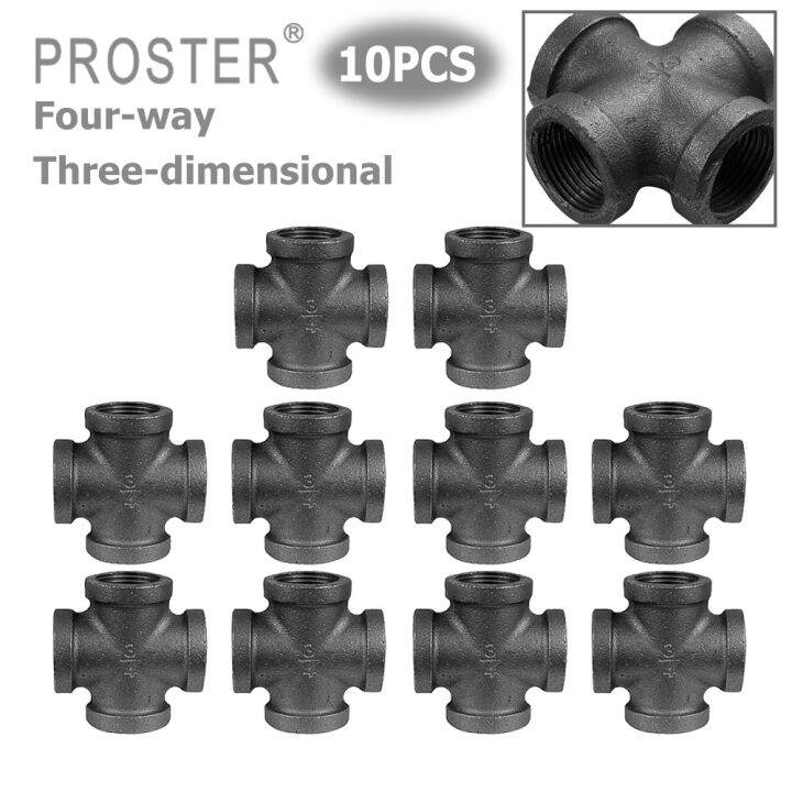 Proster 10PCS 3/4inch Threaded Iron Pipe Fittings Malleable Cast Iron ...