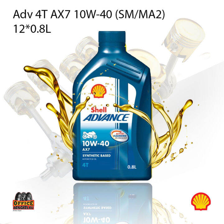 Oli Motor Shell Advance AX 7 Adv 4T AX7 10W-40 (SM/MA2) 0.8L | Lazada Indonesia