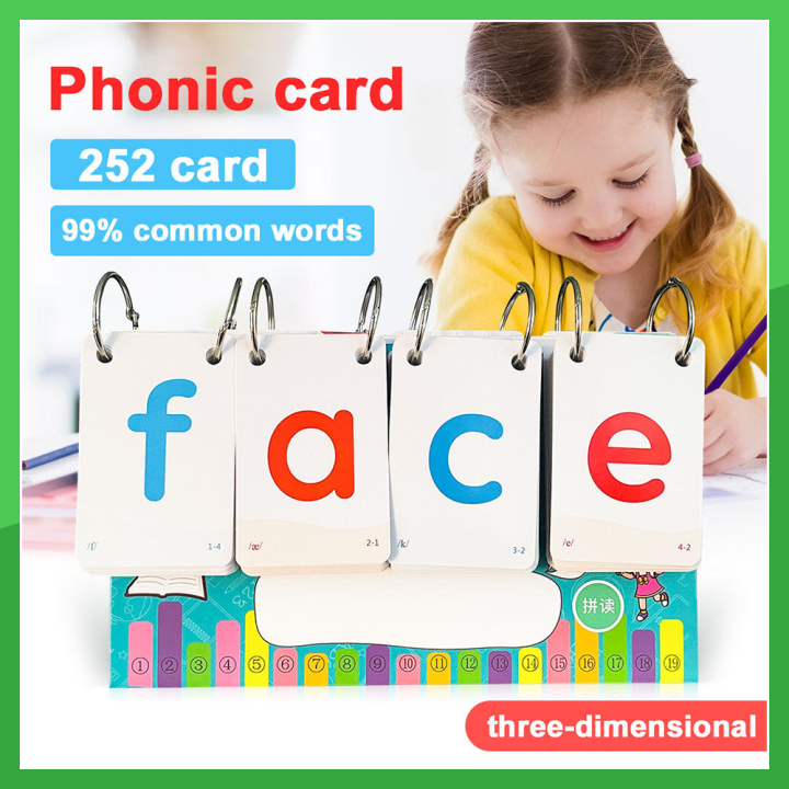 252PCS Learning English Phonics CVC Word Cards FlashCards Calendar ...