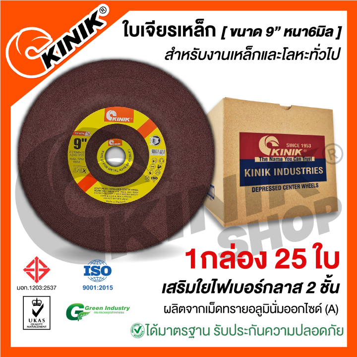 (1กล่อง 25ใบ) ใบเจียรเหล็กKINIK (ขนาด9นิ้ว หนา6มิล.) | Lazada.co.th