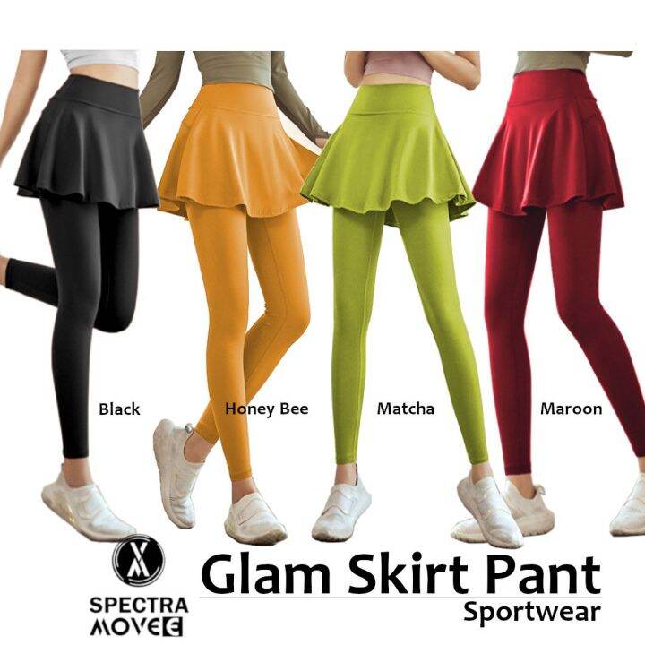 LEGGING GLAM SKIRT PANT Celana rok olahraga legging senam yoga zumba aerobic fitness gym ...